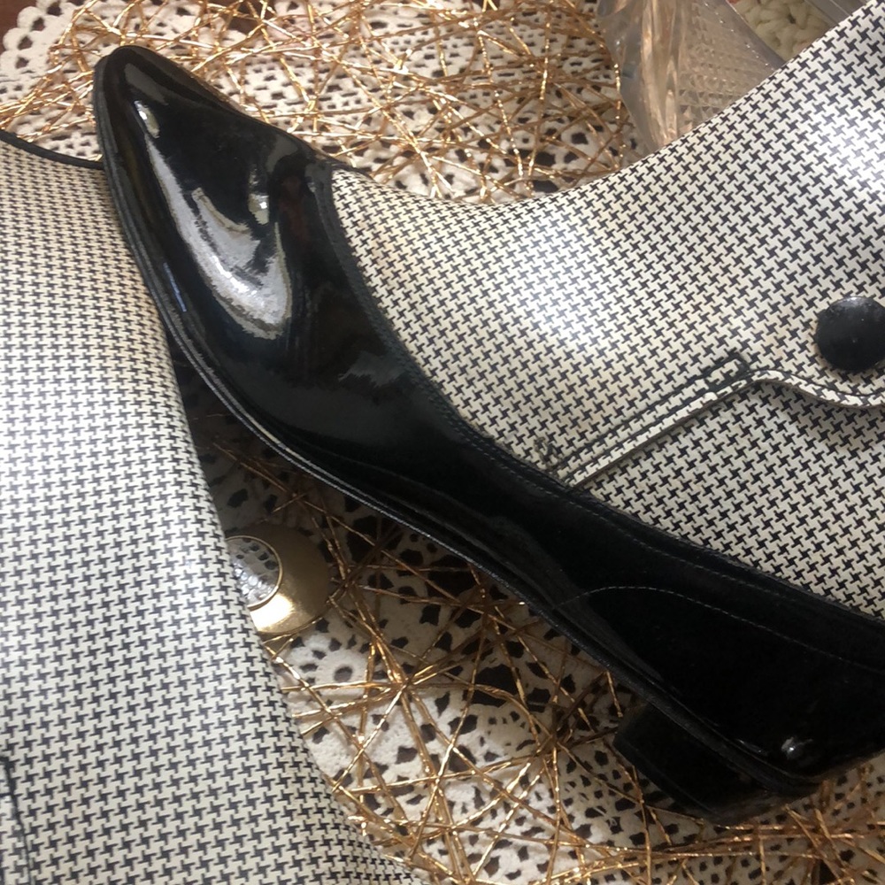 1960s Mod Boots By Hullabaloo- Herringbone Checked- 7… - Gem